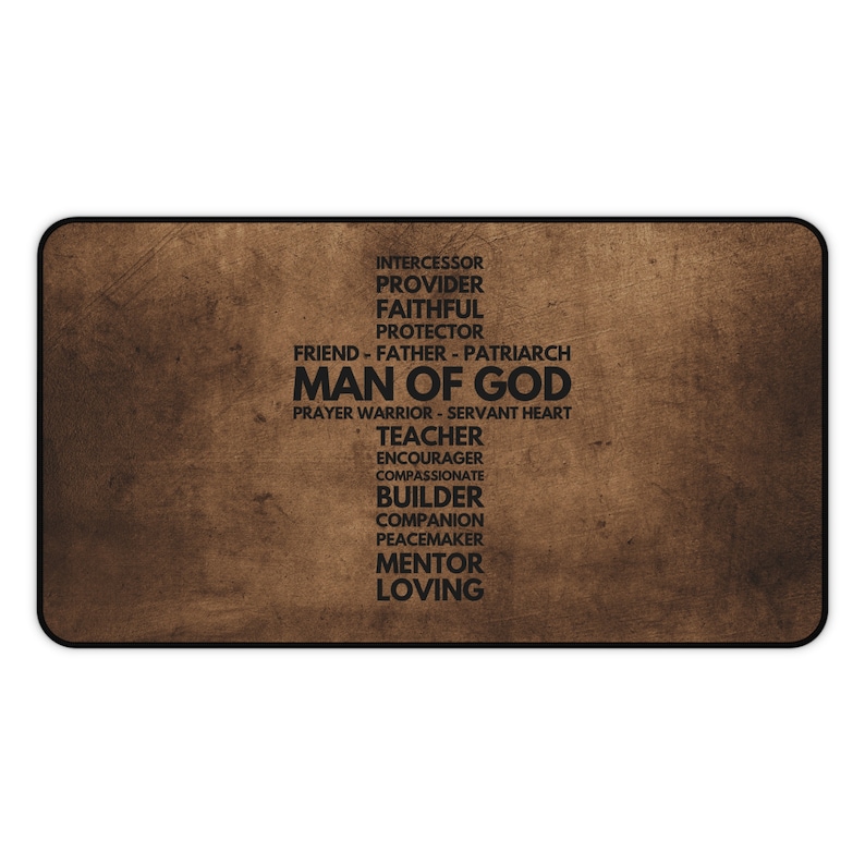 Christian Desk Mat - Man of God | Large Neoprene Desk Pad ...