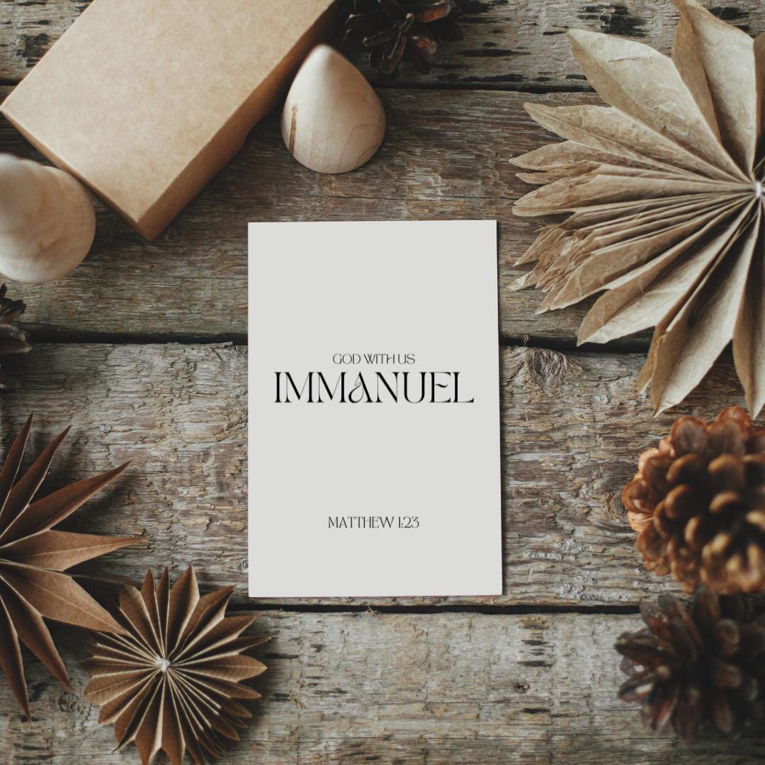 Immanuel, God With Us, Matthew 1:23, Christmas Scripture Print ...