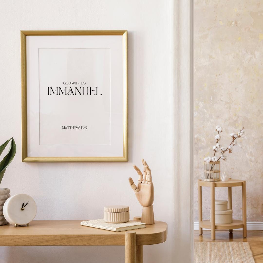 Immanuel, God With Us, Matthew 1:23, Christmas Scripture Print ...