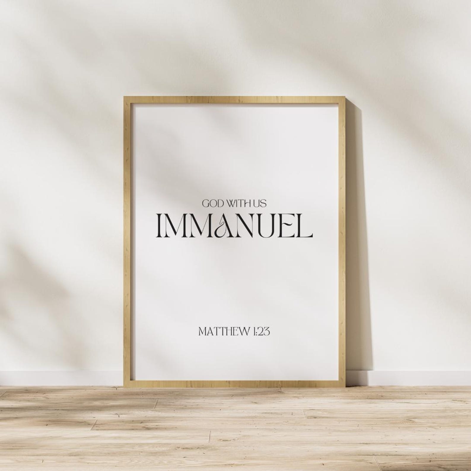 Immanuel, God With Us, Matthew 1:23, Christmas Scripture Print ...