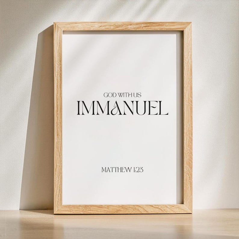 Immanuel, God With Us, Matthew 1:23, Christmas Scripture Print ...