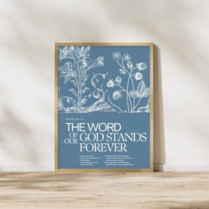 Floral Christian Scripture Art Print: Inspirational Home Decor (digital ...