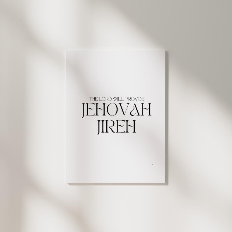 Jehovah Jireh Christian Print: Bible Verse Wall Art (digital Download ...