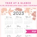 Year at A Glance Printable, 2023 Calendar, PDF, Year at A Glance ...
