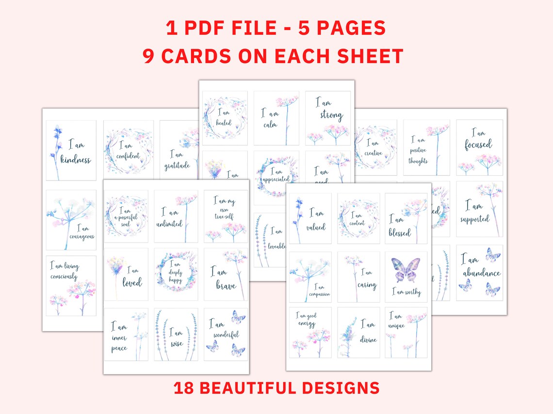 I Am Affirmation Printables, I Am Affirmation Card Printable, I Am ...