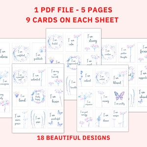 I Am Affirmation Printables, I Am Affirmation Card Printable, I Am ...