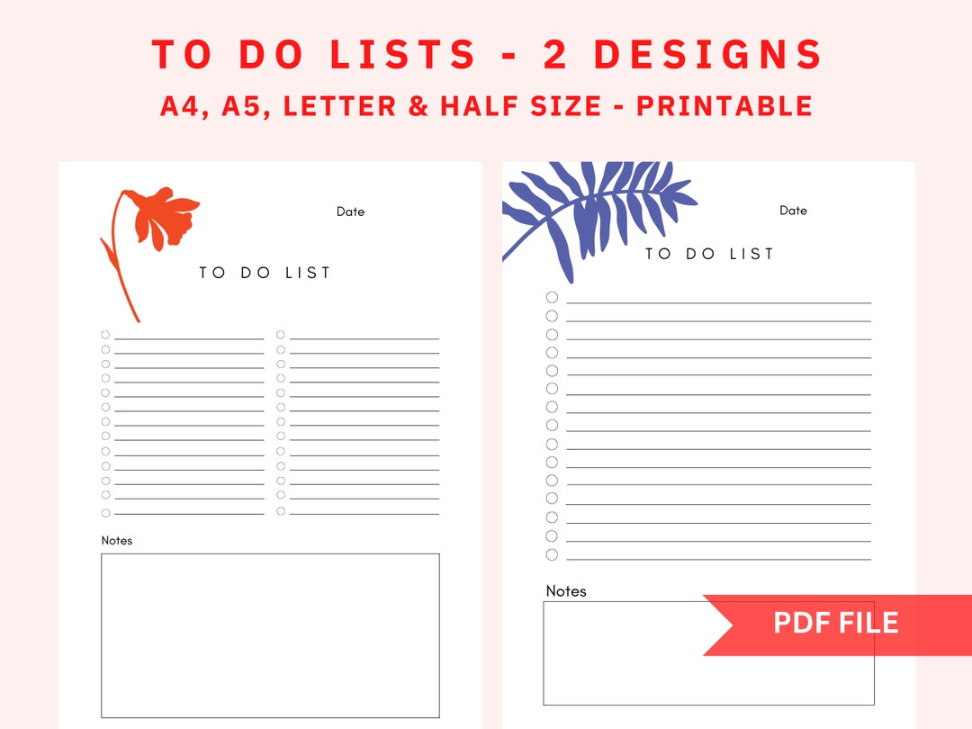 Minimal to Do List Printable PDF, Productivity Planner, Simple Tasks ...