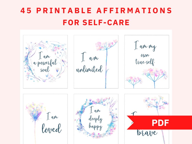 I Am Affirmation Printables, I Am Affirmation Card Printable, I Am ...
