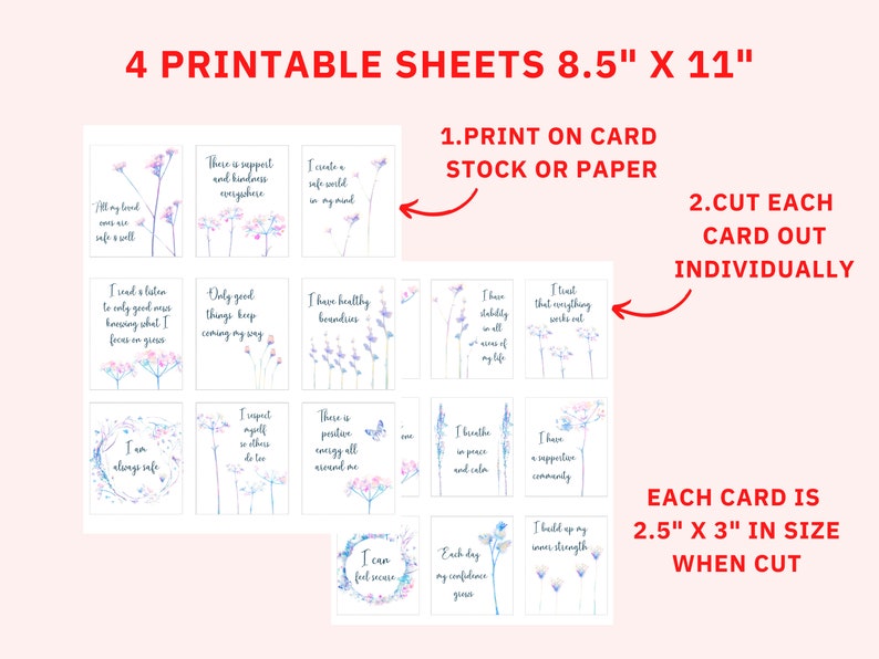 Printable Affirmations, Positive Affirmation Printables, PDF ...