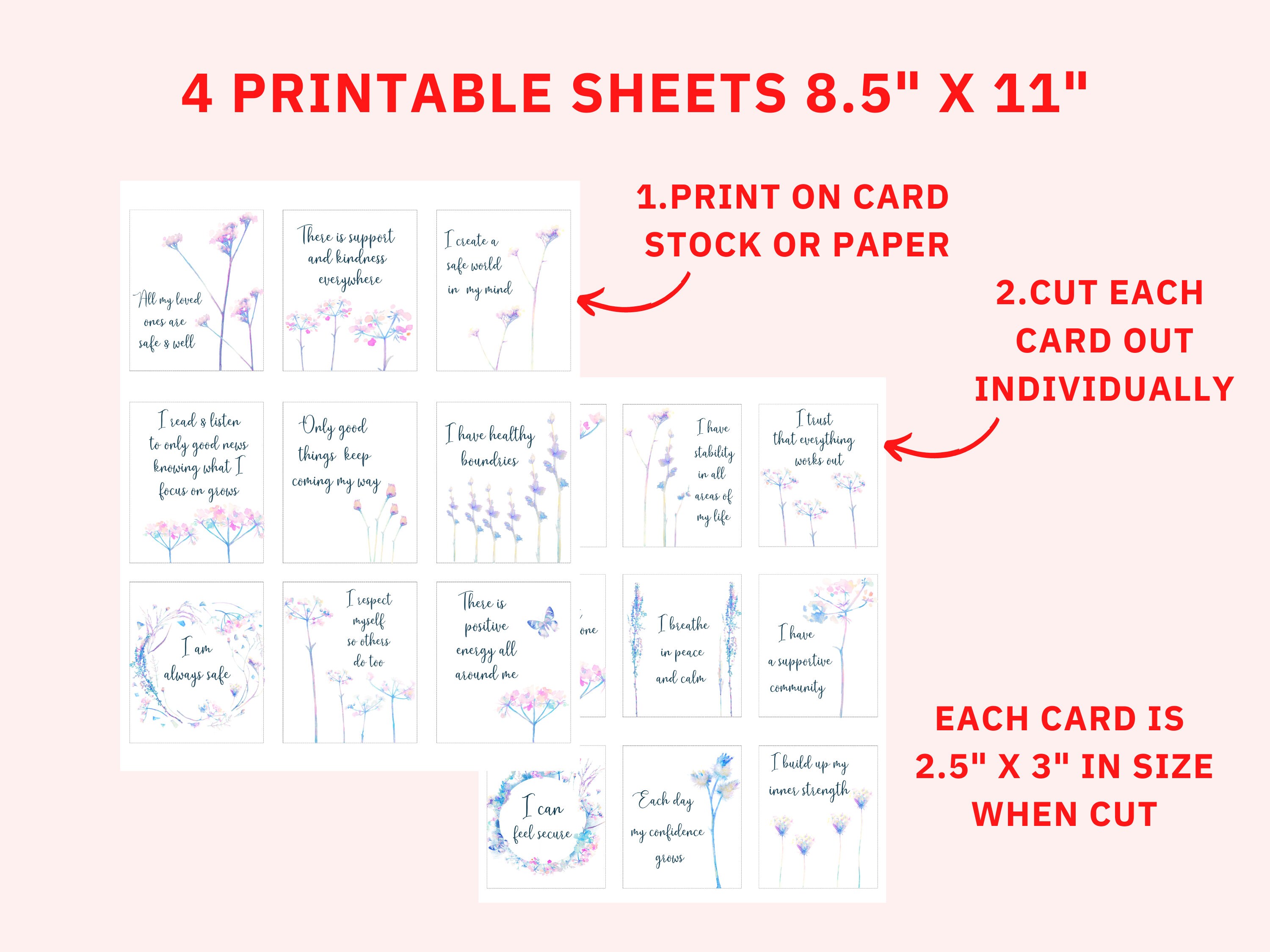Printable Affirmations, Positive Affirmation Printables, PDF ...
