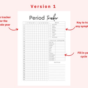 Minimal Printable Period Tracker, Period Journal, Fertility Cycle, Period Log, Menstruation ...