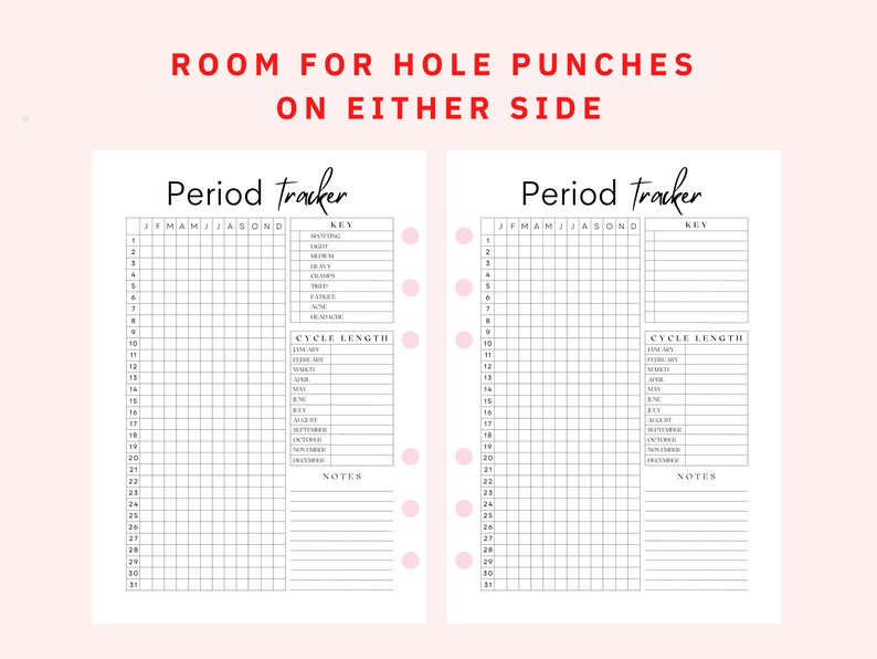 Minimal Printable Period Tracker, Period Journal, Fertility Cycle ...