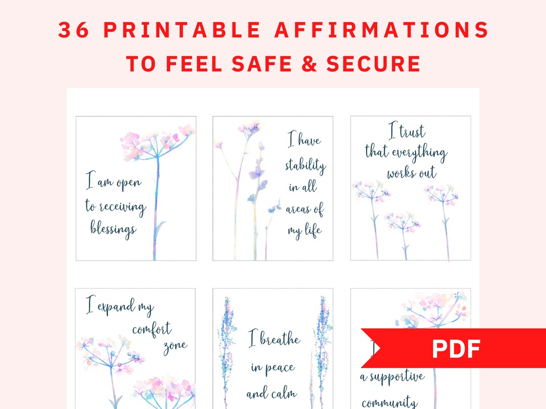 Printable Affirmations, Positive Affirmation Printables, PDF ...