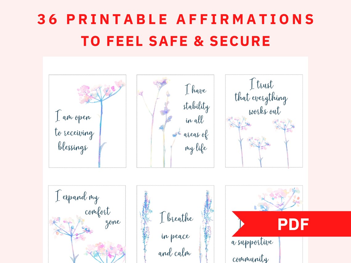 Printable Affirmations, Positive Affirmation Printables, PDF ...