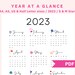 Year at A Glance Printable, 2023 Calendar, PDF, Year at A Glance ...