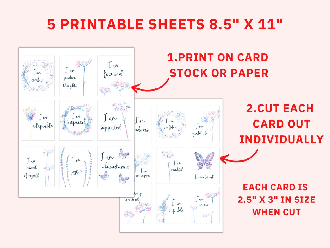 I Am Affirmation Printables, I Am Affirmation Card Printable, I Am ...