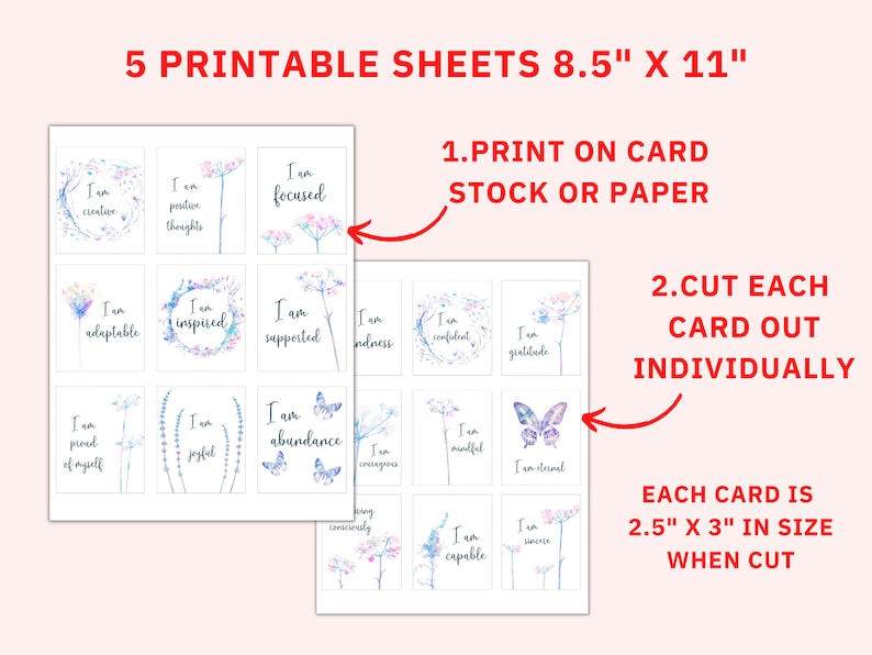 I Am Affirmation Printables, I Am Affirmation Card Printable, I Am ...