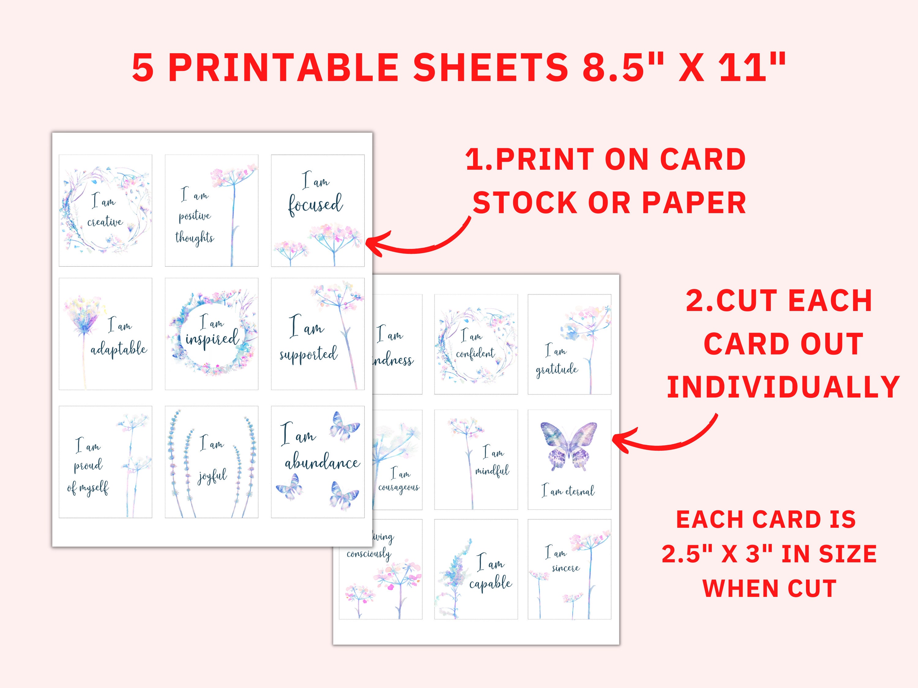I Am Affirmation Printables, I Am Affirmation Card Printable, I Am ...