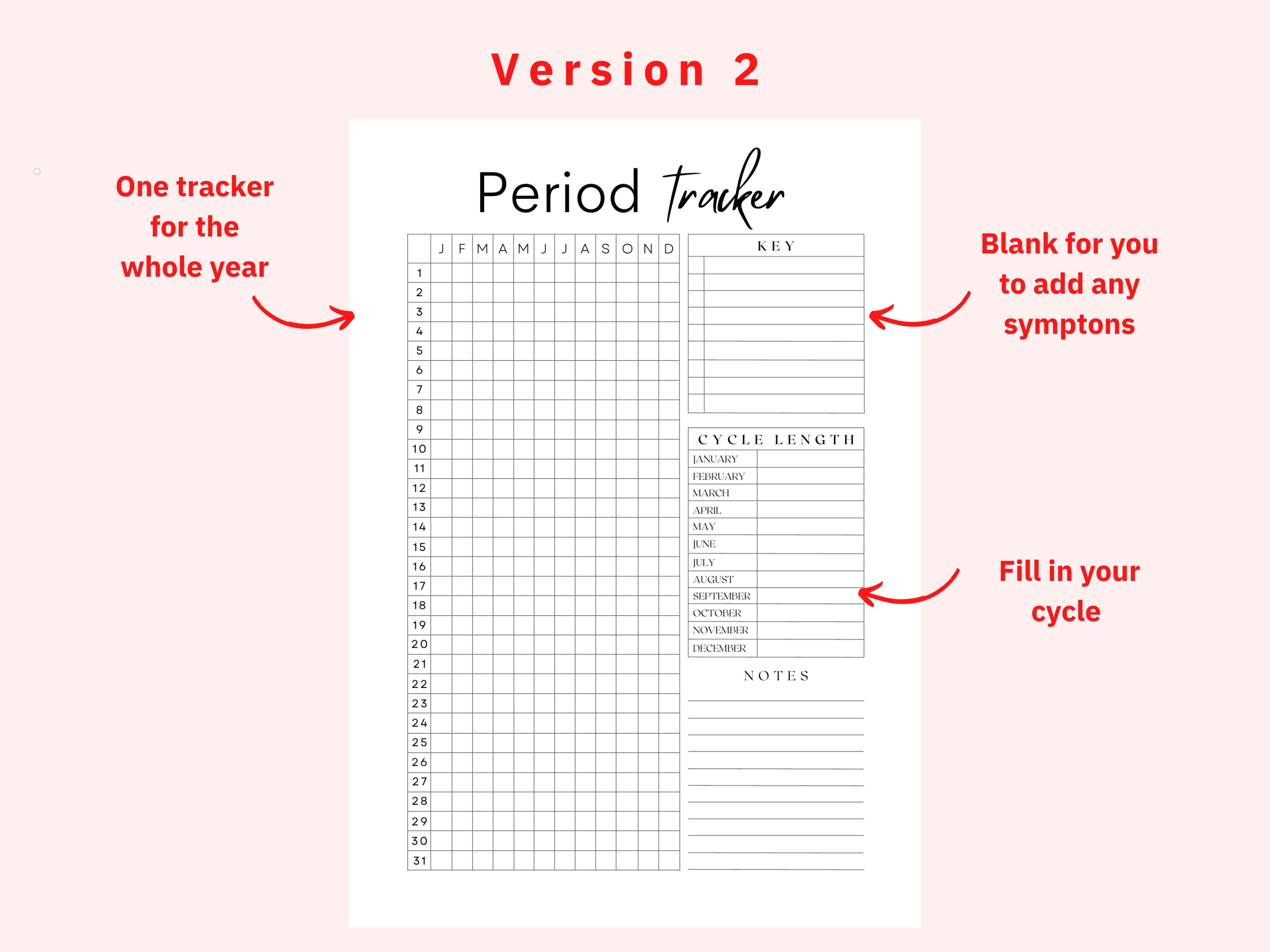 Minimal Printable Period Tracker, Period Journal, Fertility Cycle ...
