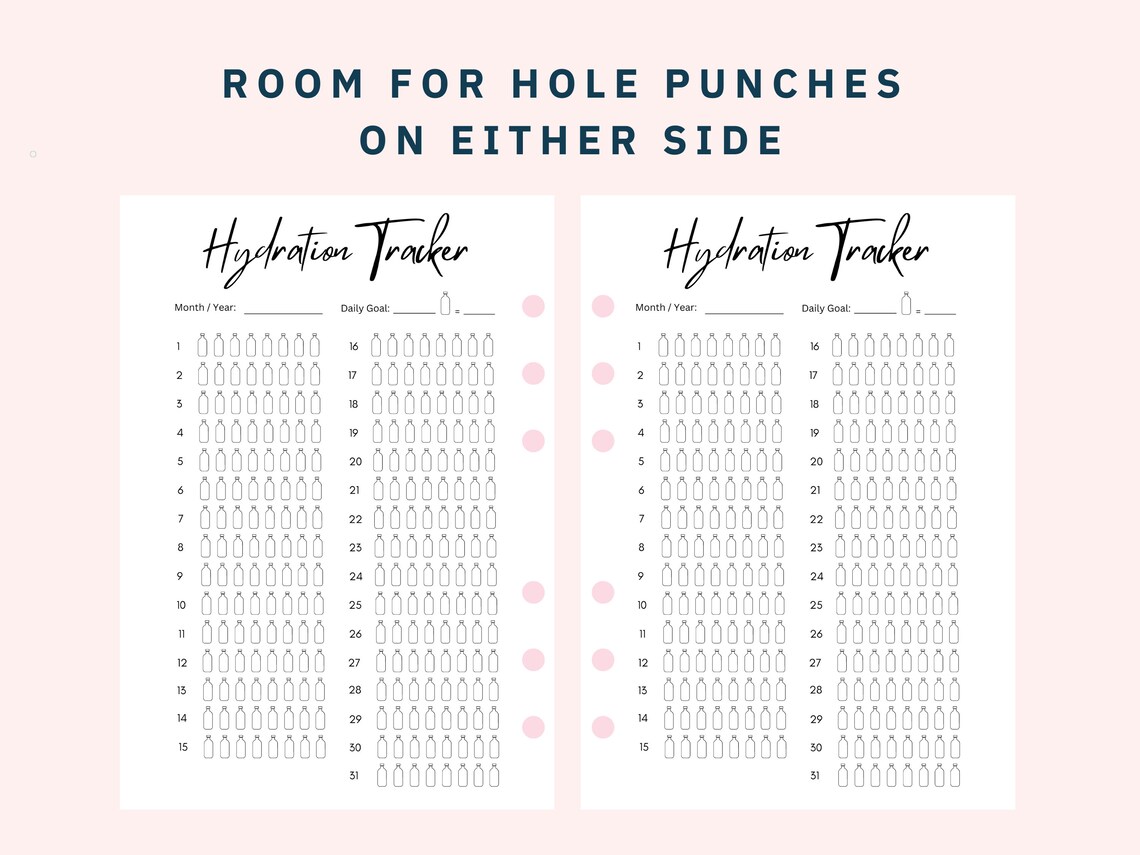 Hydration Water Tracker,pdf Water Tracker Printable, Monthly Water ...