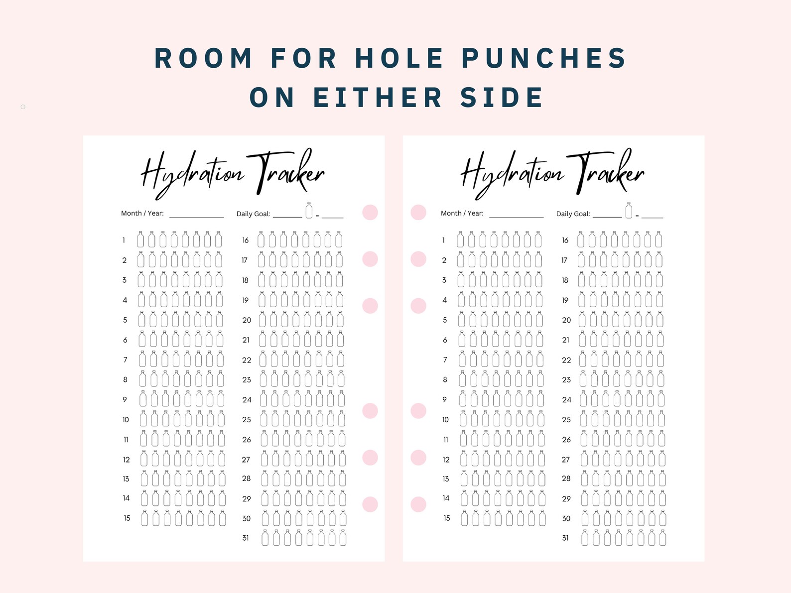 Hydration Water Tracker,pdf Water Tracker Printable, Monthly Water ...