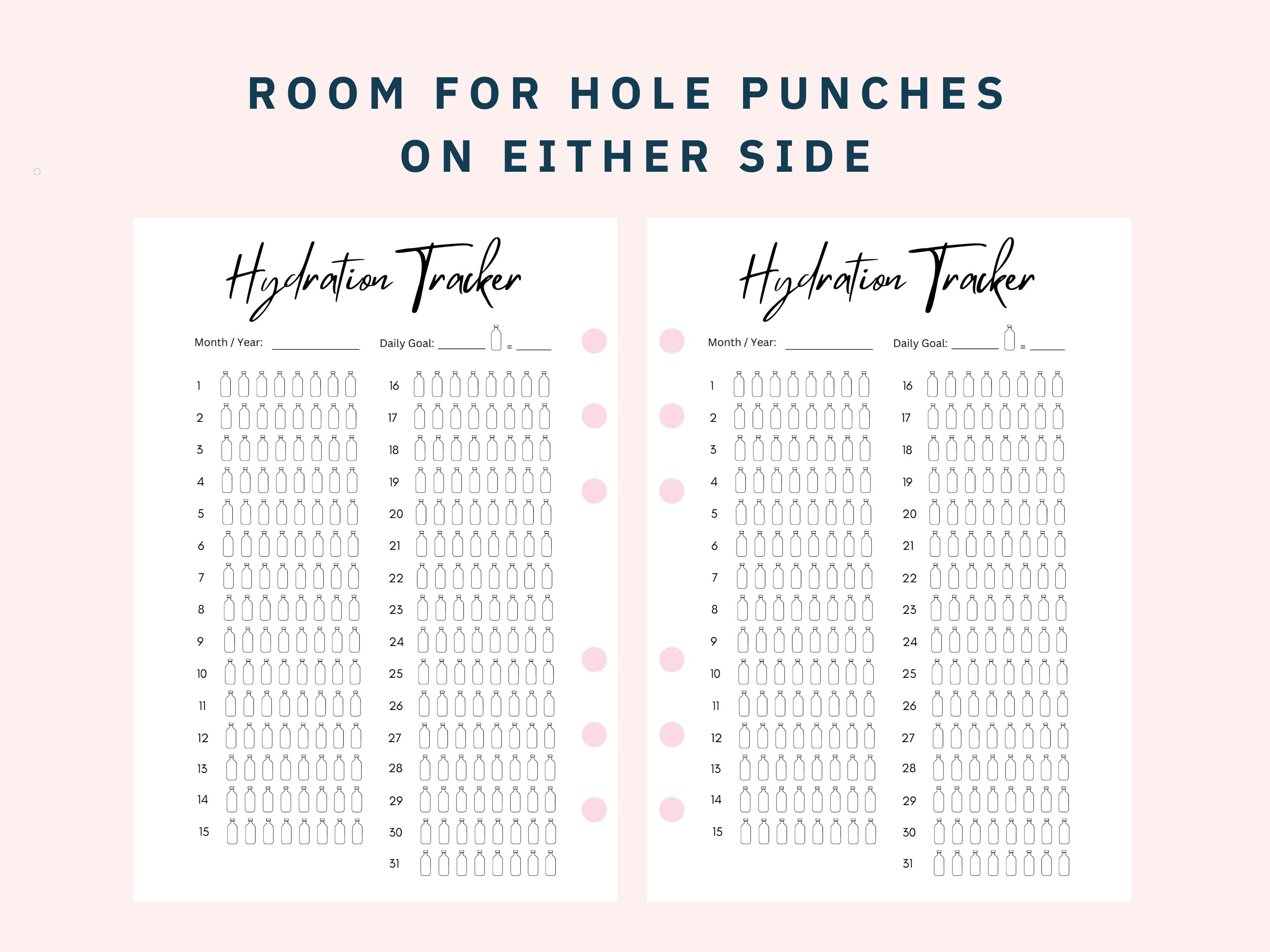 Hydration Water Tracker,pdf Water Tracker Printable, Monthly Water ...