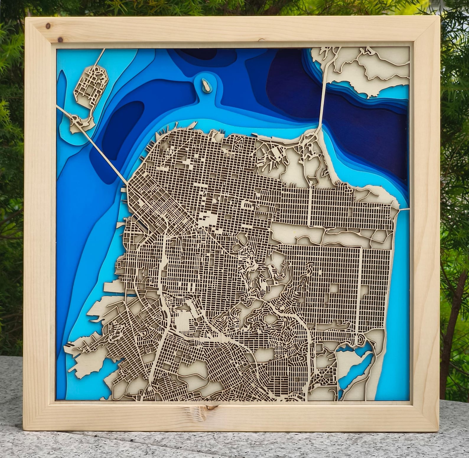 Custom Wood Map Gift, Engraved Topographic Map, Personalized Home Decor ...