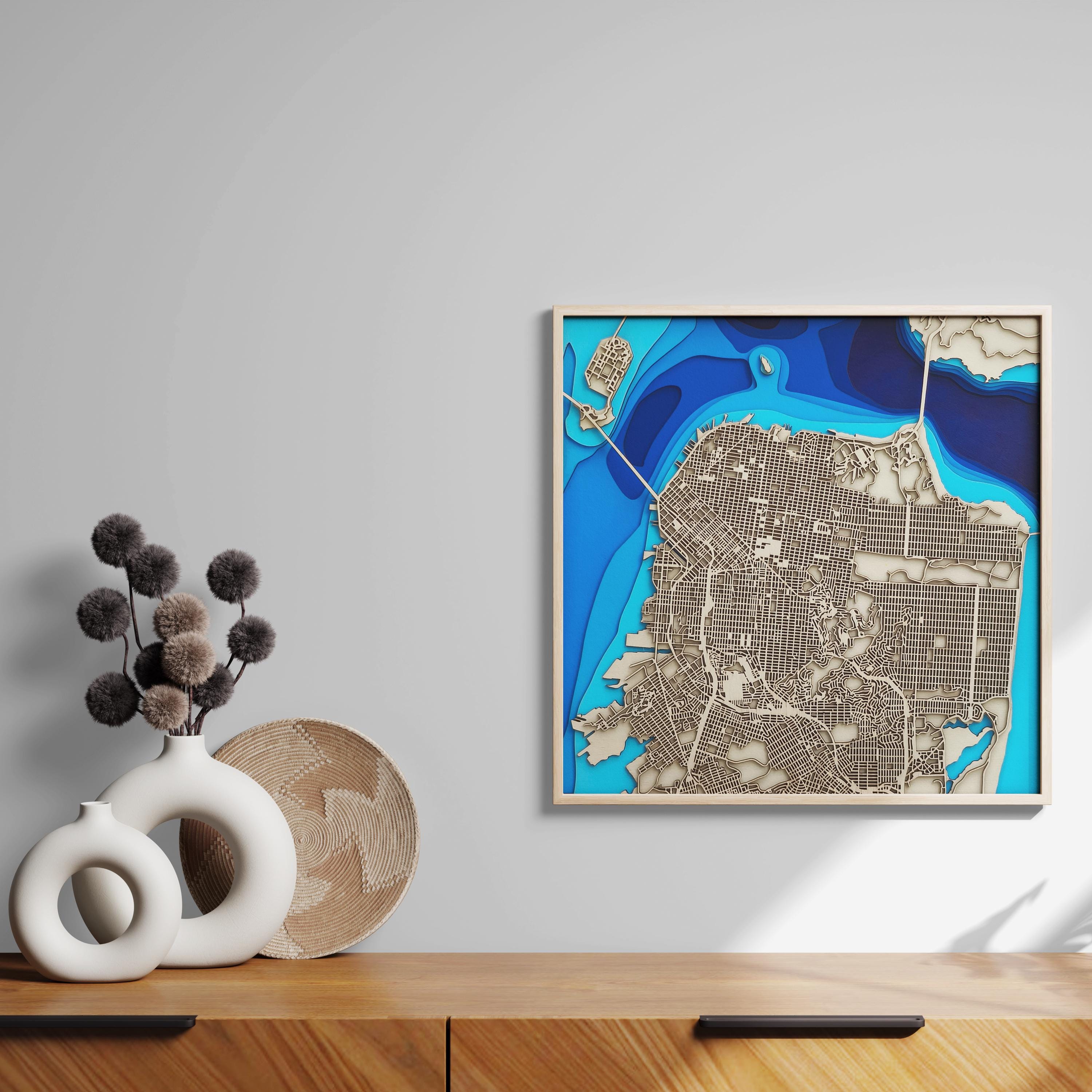 Custom Wood Map Gift, Engraved Topographic Map, Personalized Home Decor ...