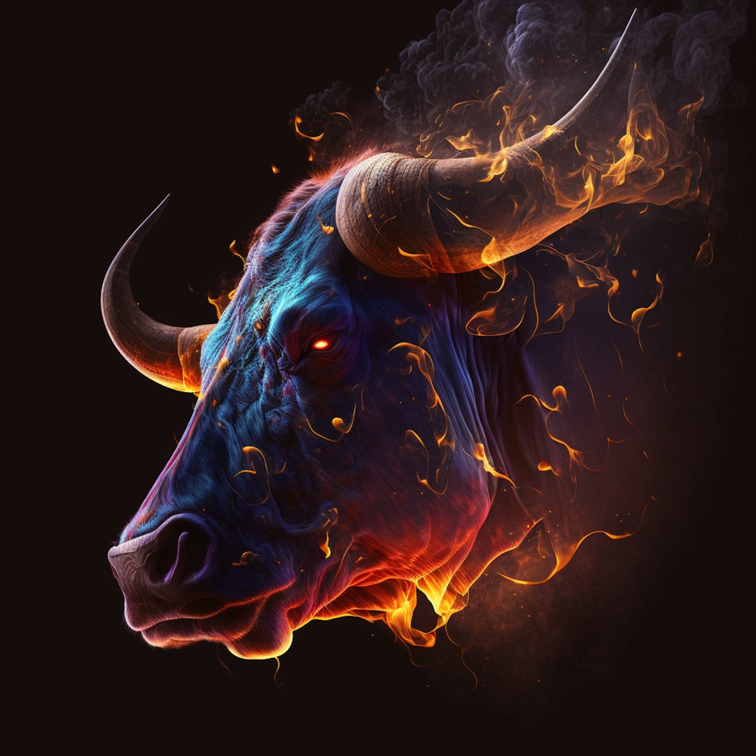 Flaming Bull II - Etsy