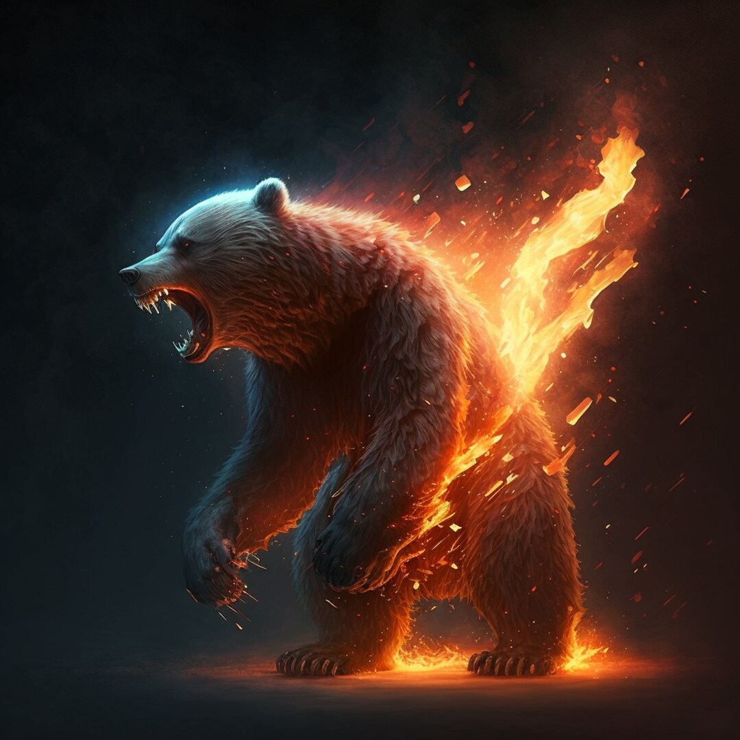 Flaming Bear - Etsy