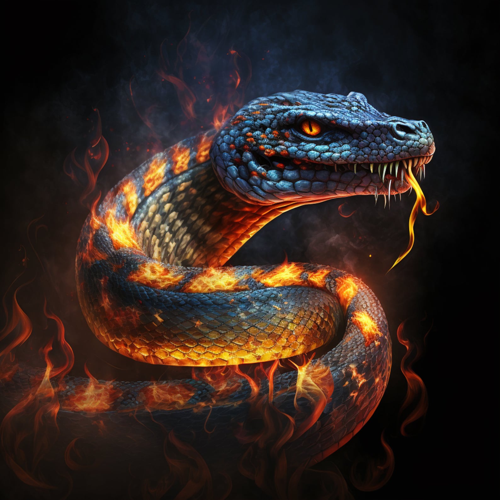 Flaming Snake - Etsy