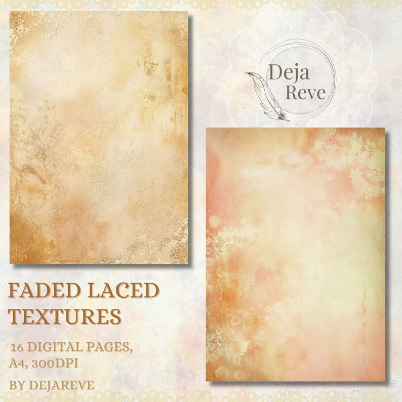 Faded Laced Textures, Shabby Chic Pastel Sheet, Textured Digital Paper ...