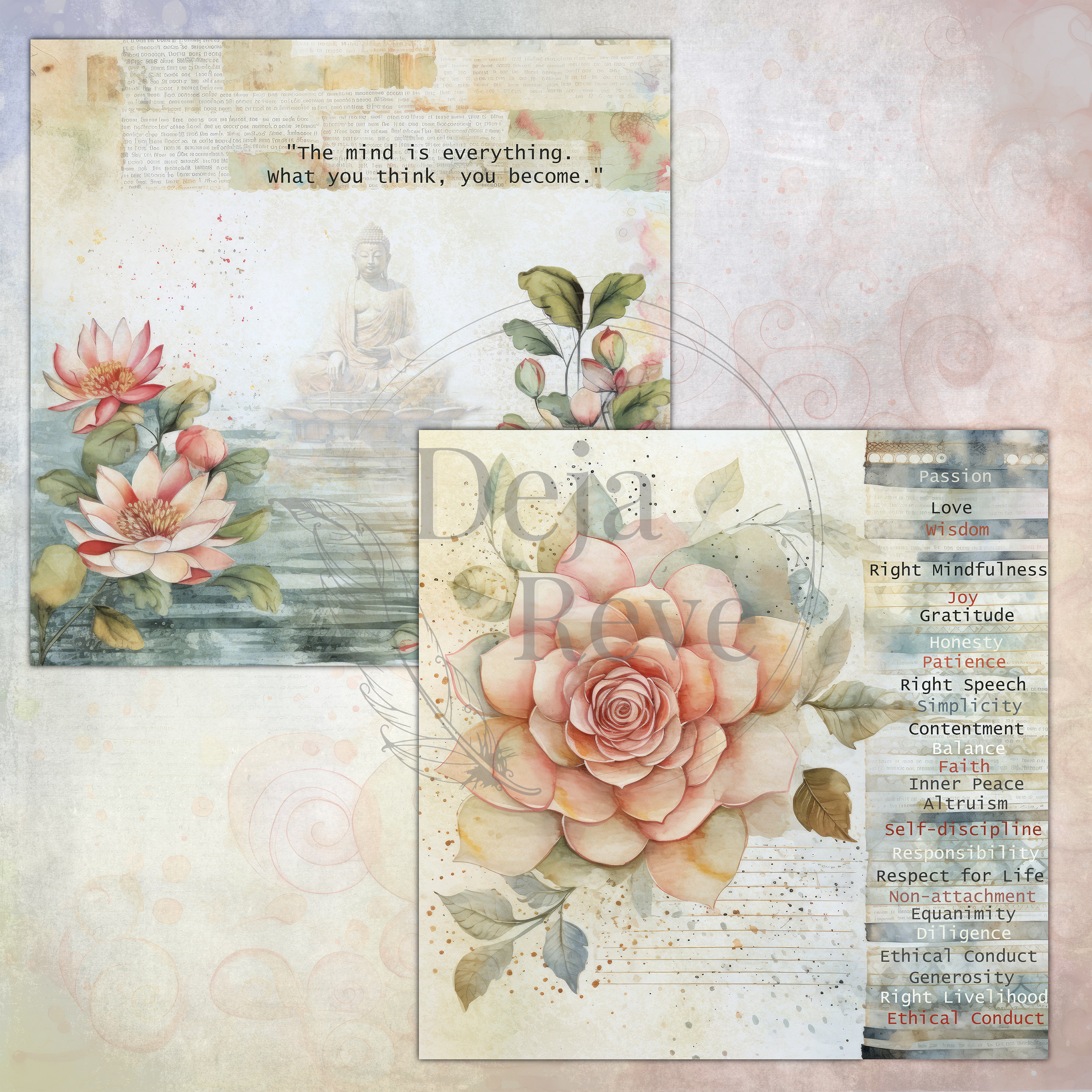 Zen Wisdom, Junk Journal Digital Kit, Spiritual Printable Journal, Holy ...