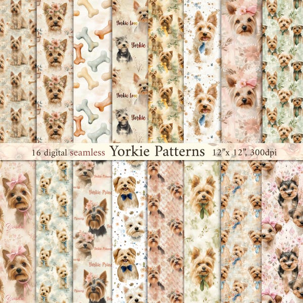 Yorkie Pattern - Etsy