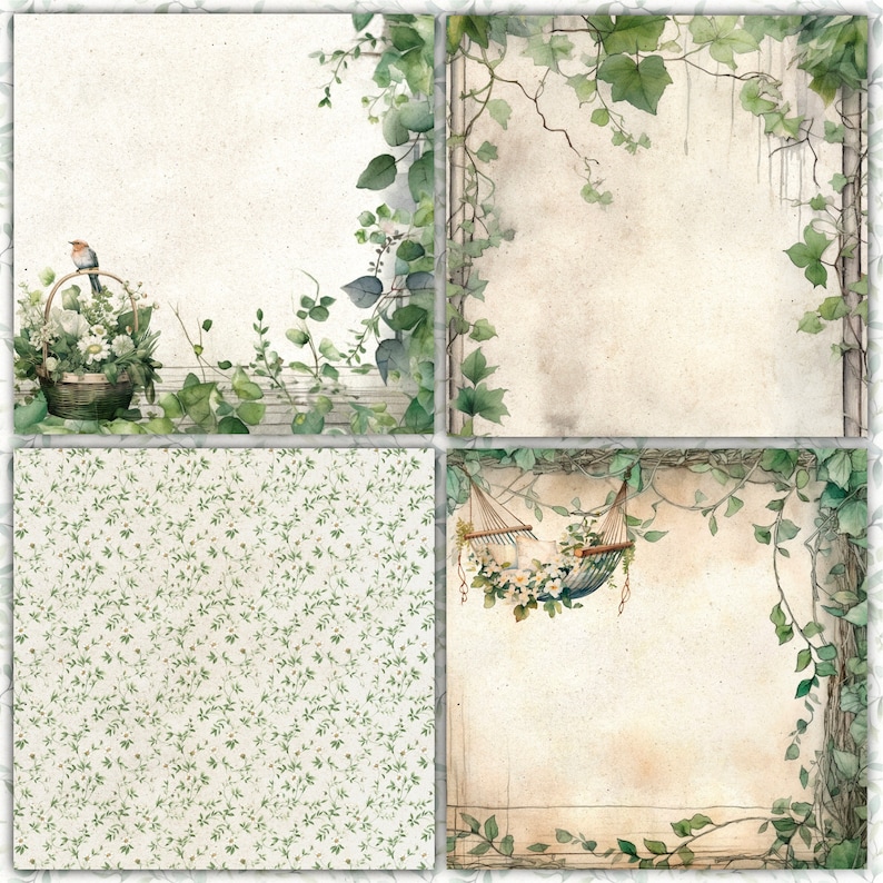Spring Simphony, Scrapbook Digital Sheets, Floral Printable Pages ...