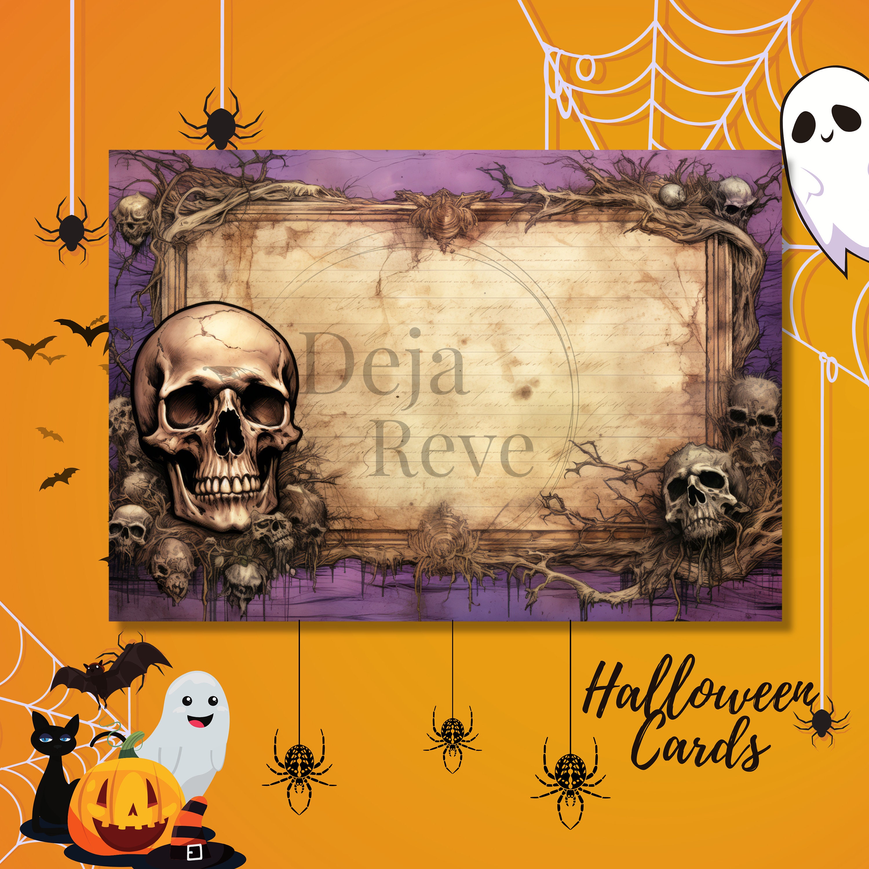 Spooky Halloween Postcards: Journal Writing Cards (digital Download) - Etsy