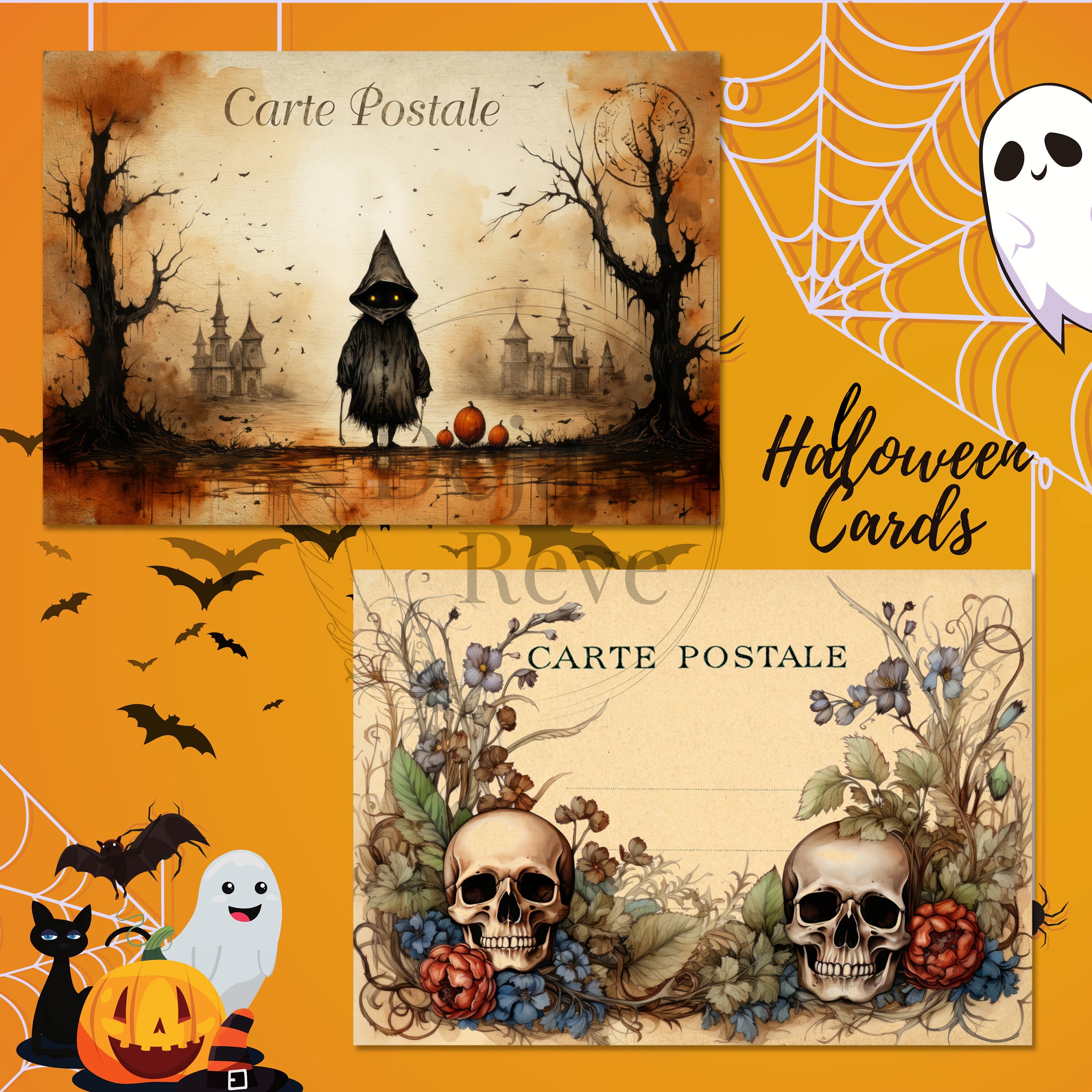 Spooky Halloween Postcards: Journal Writing Cards (digital Download) - Etsy