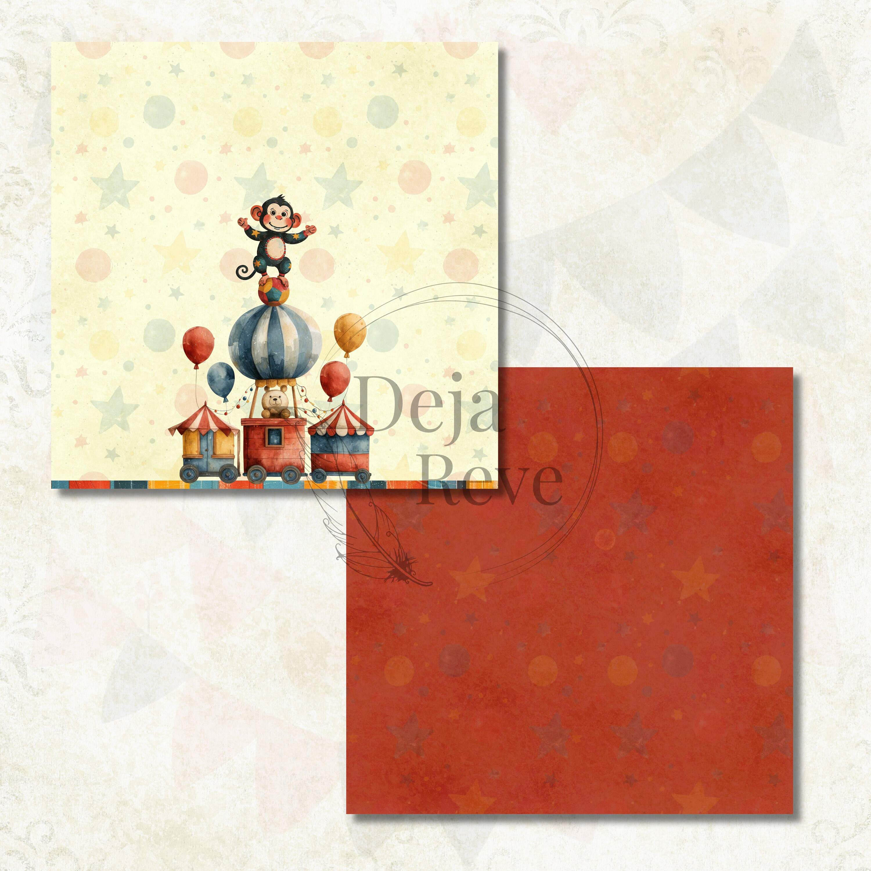 Circus Digital Paper, Carnival Background Pattern, Scrapbook Pages ...