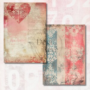 Coquette in Pink, Shabby Chic Collage Sheet, Junk Journal Paper Pack ...
