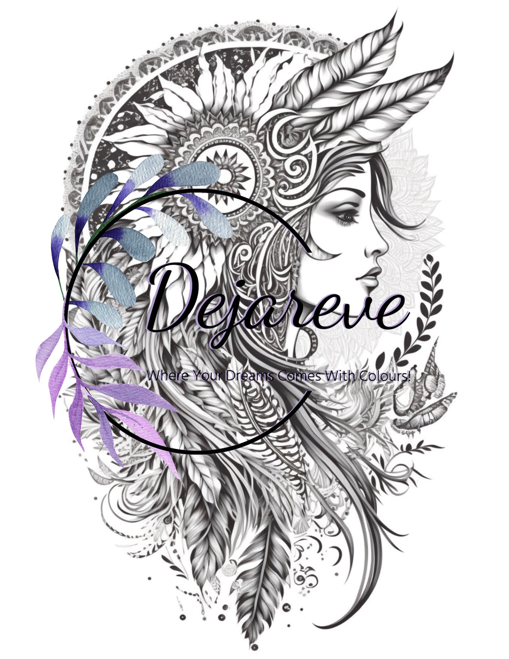 Boho Coloring Pages Vol.2 , Boho Coloring Book, Printable, Minimalist ...