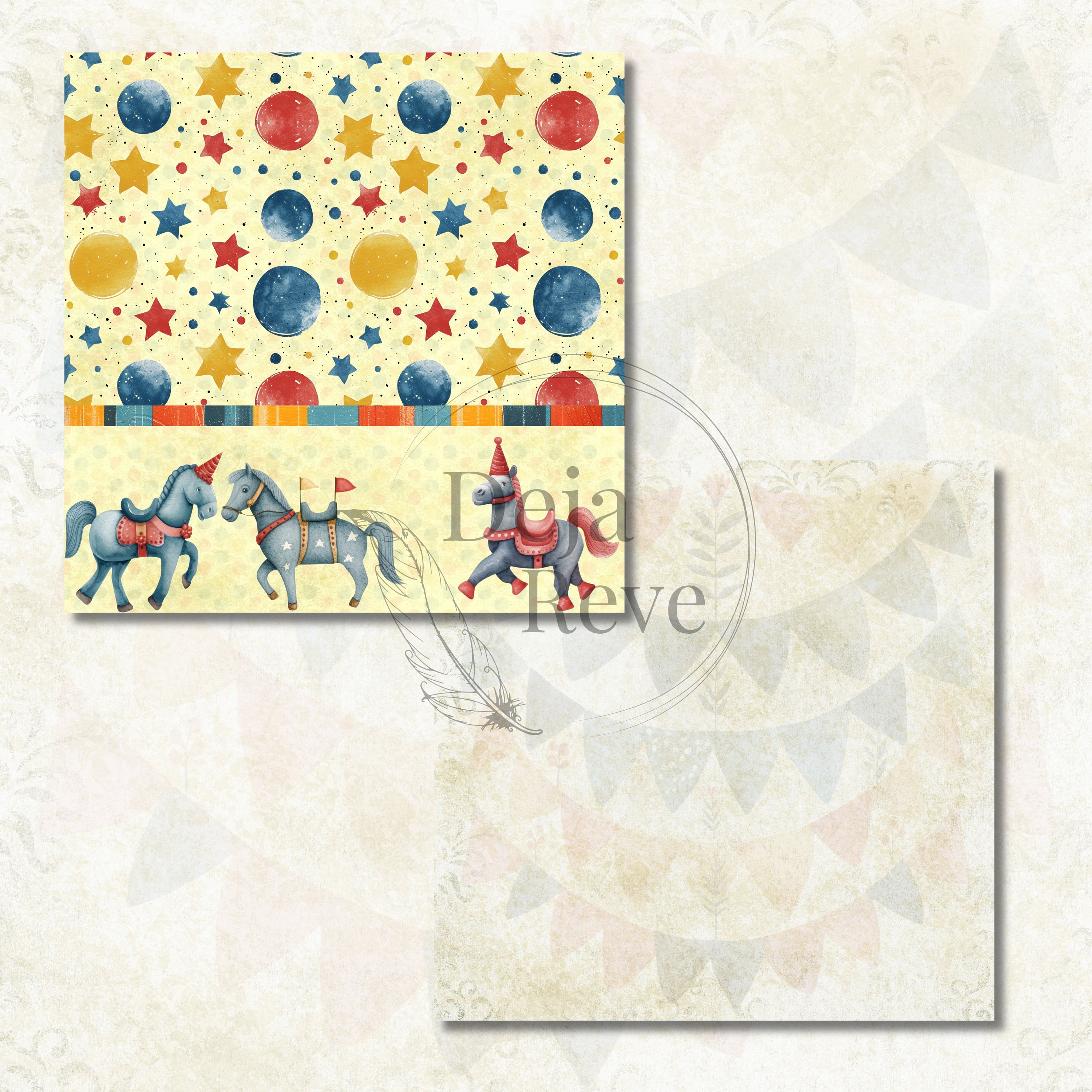 Circus Digital Paper, Carnival Background Pattern, Scrapbook Pages ...