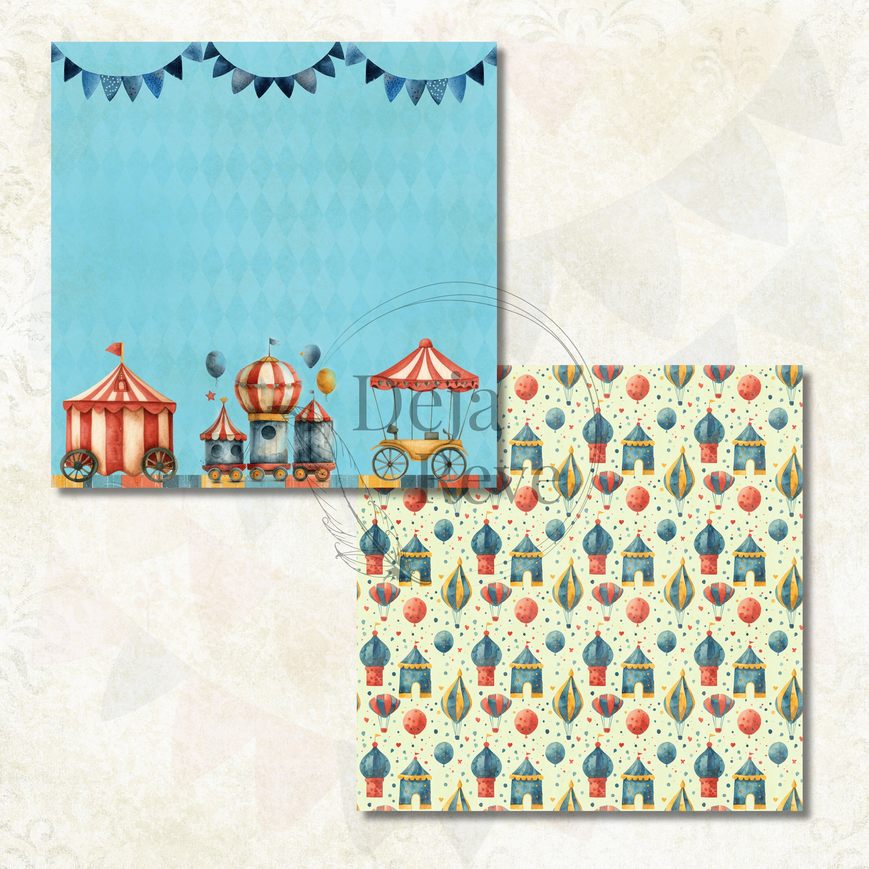 Circus Digital Paper, Carnival Background Pattern, Scrapbook Pages ...