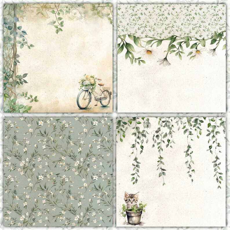 Spring Simphony, Scrapbook Digital Sheets, Floral Printable Pages ...