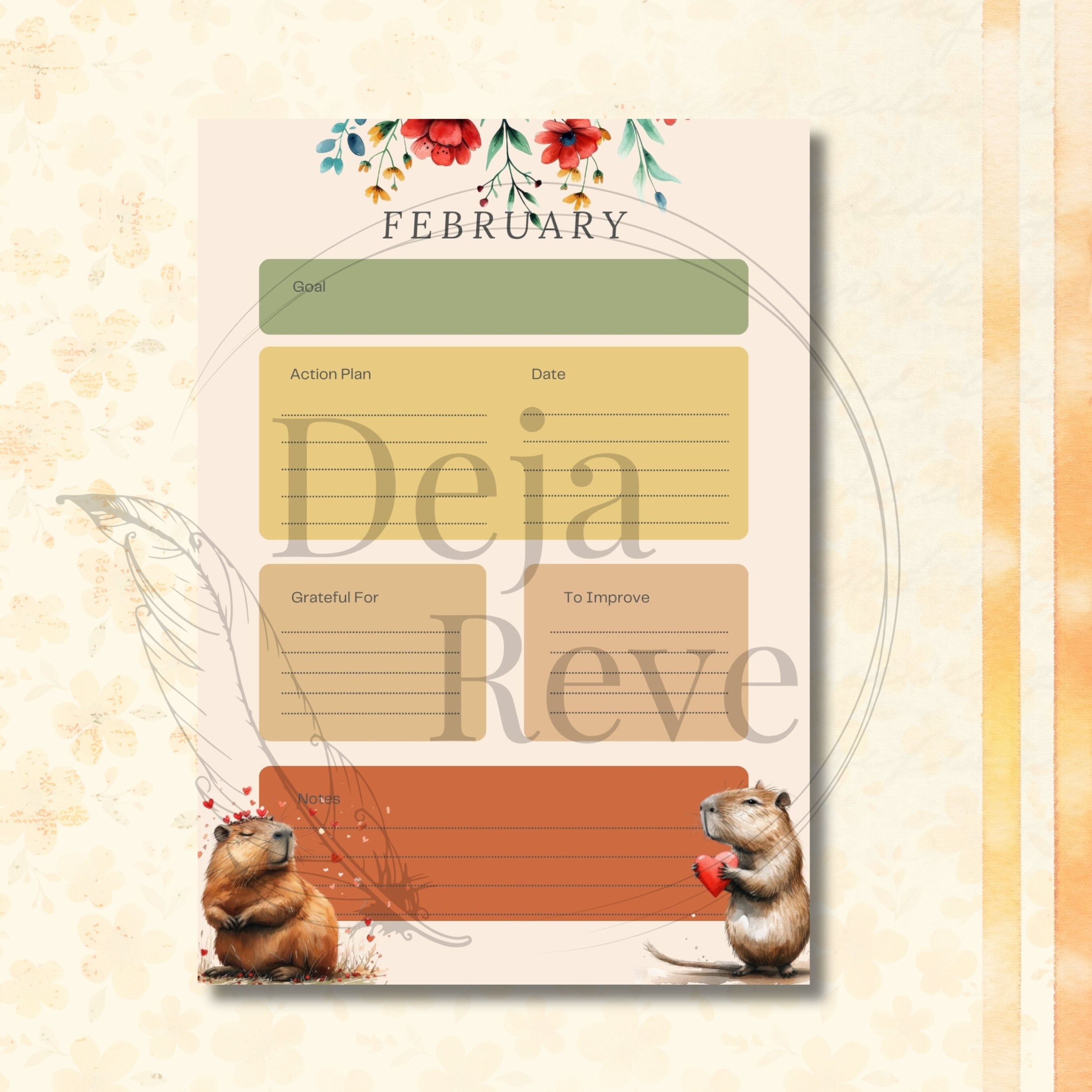 2024 CAPYBARA DIGITAL PLANNER, Goodnotes, Trendy Capybara Digital ...