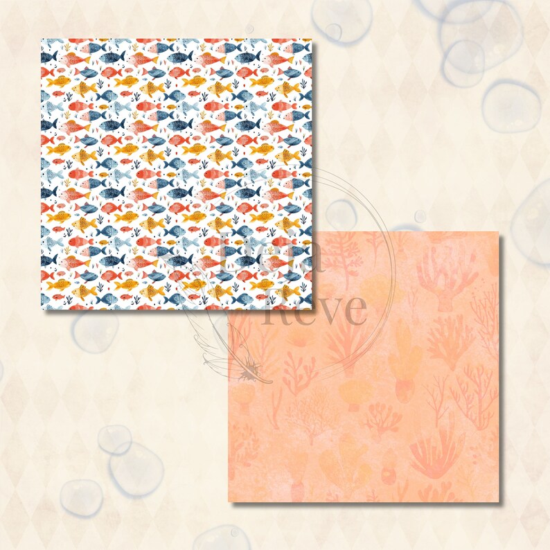 Under the Sea Digital Paper: Watercolor Ocean Scrapbook Pages (digital ...