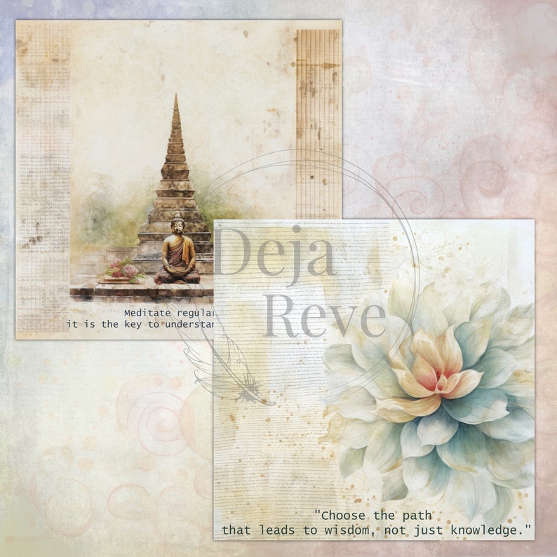 Zen Wisdom, Junk Journal Digital Kit, Spiritual Printable Journal, Holy ...