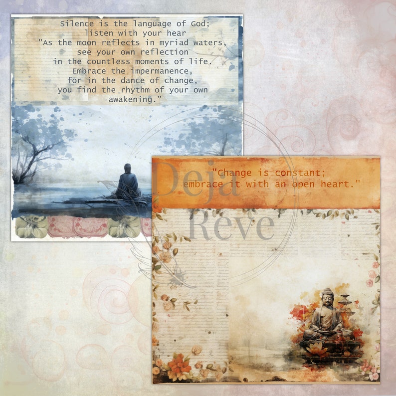 Zen Wisdom, Junk Journal Digital Kit, Spiritual Printable Journal, Holy ...