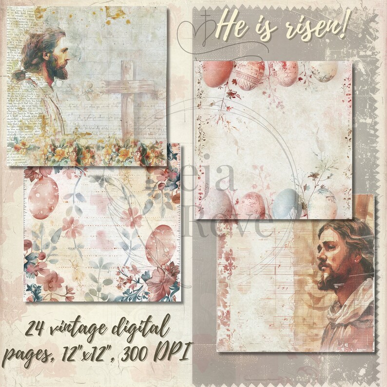He is Risen, Junk Journal Digital Kit, Spiritual Journal, Holy Spirit ...
