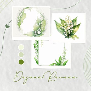 Lilly of the Valley, 12 Digital Papers for Scrapbooking, JPG Files ...