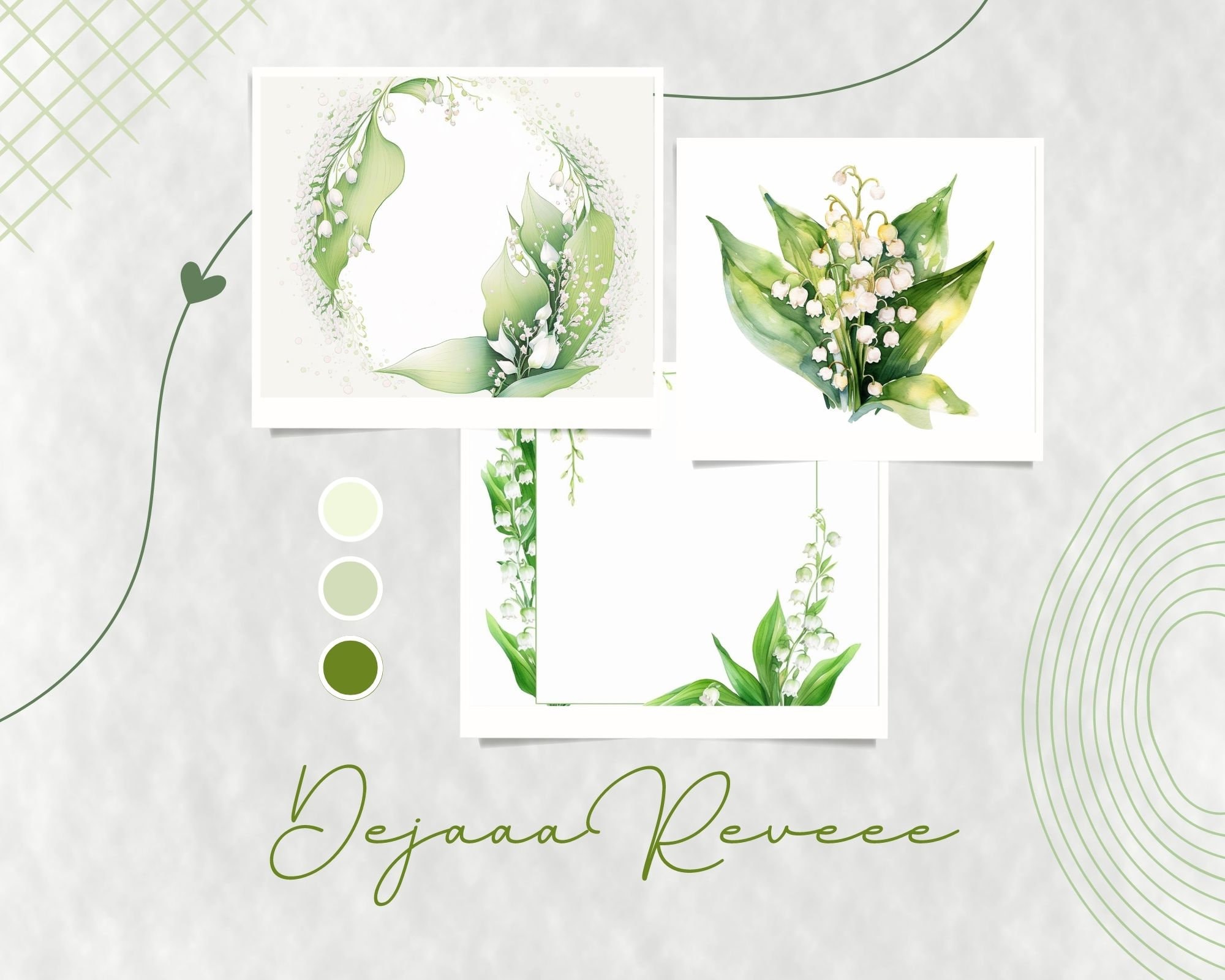 Lilly of the Valley, 12 Digital Papers for Scrapbooking, JPG Files ...